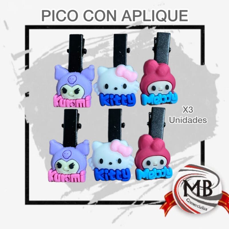 HEBILLAS-PICO CON APLIQUE X3 – MB Comercializa