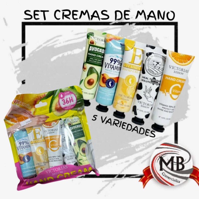 SET CREMAS DE MANO X 5 UNIDADES 30ML C/U – MB Comercializa