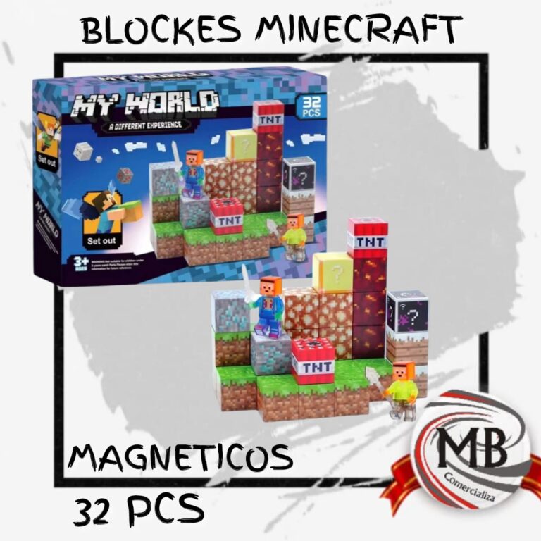 CUBOS-BLOCKES MINECRAFT MAGNETICOS X 32 PCS EN CAJA – MB Comercializa